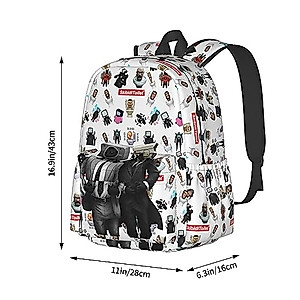 Moare Skibidi Toilet Backpack Casual Daypack Waterproof Travel 17in Backpacks Cute Cartoon Bag for University