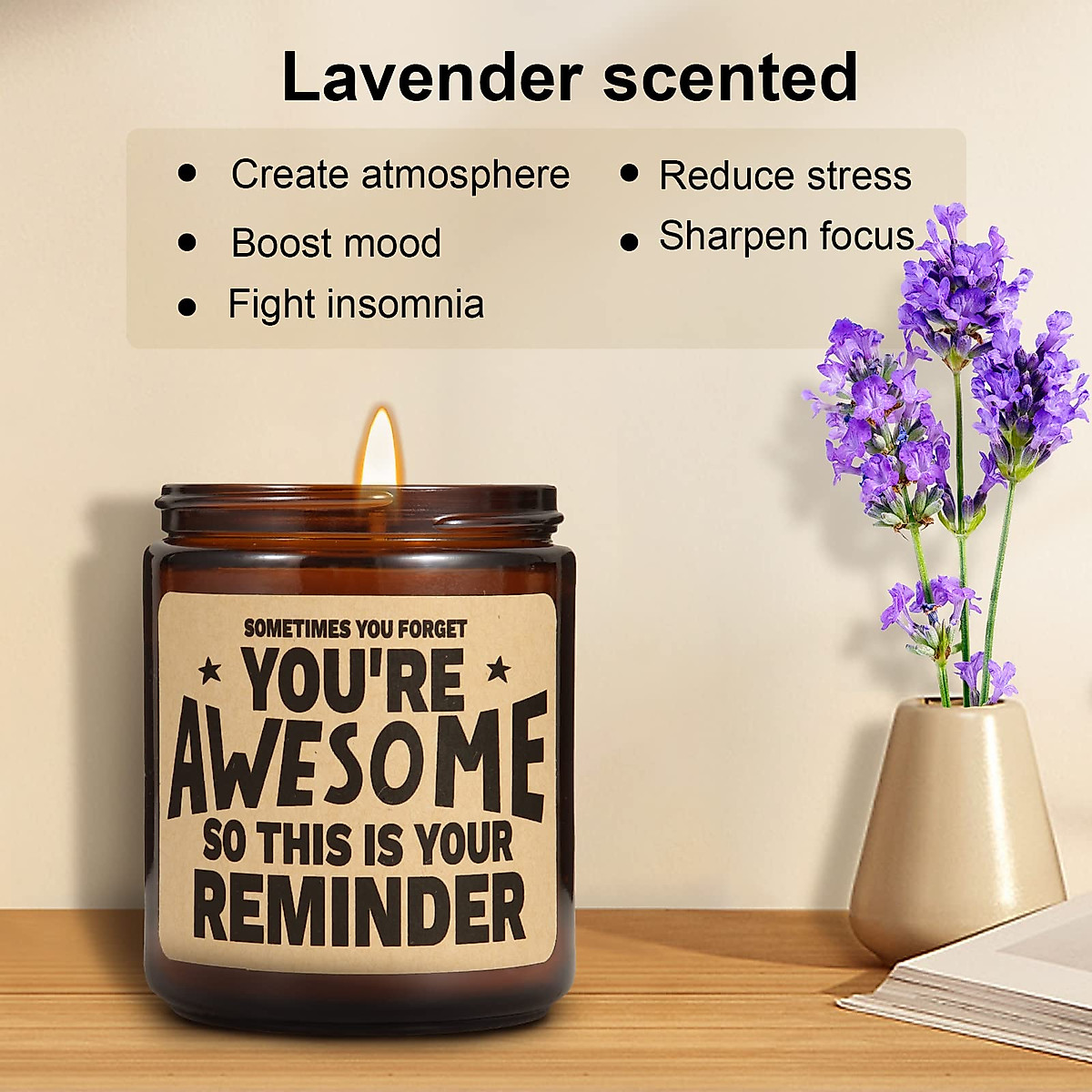 JOLIMENT Scented Candles Gifts for Women - Inspirational Gifts, Cheer Up Gifts for Her, Him - Gag Gifts for Friend, Coworker, Congratulations, Graduation, Passed Exam, New Job Gifts, Mothers Day Gifts