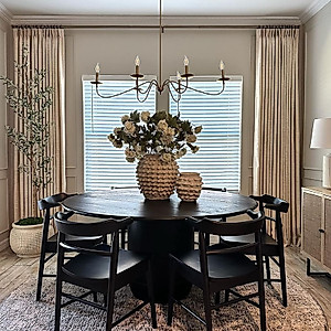 TWOPAGES Double Layer Lined Pinch Pleated Curtain Sand Beige Linen Blend Light Filtering Room Darkening Curtain for Kitchen, Window Treatment Curtain Panel (1 Panel, W26 x L90)