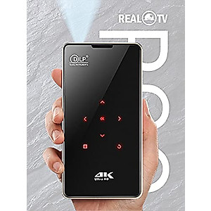 Mini Portable DLP Android Projector Support 4K Decoding WiFi Bluetooth Miracast Airplay Mobile Phone Outdoor Movie