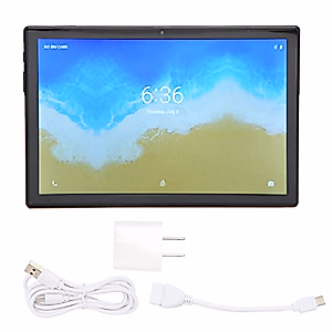 ciciglow 10.1in Table PC, WiFi Tablet Octa Core Chip 4G RAM 128G ROM, 2.4G 5G Dual SIM Dual Standby 7000mAh Battery Gold Tablet with Dual Speakers (US Plug)