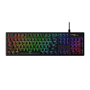 HyperX Alloy Origins - Mechanical Gaming Keyboard, Software-Controlled Light & Macro Customization, Compact Form Factor, RGB LED Backlit - Clicky HyperX Blue Switch, Full Size (Renewed)