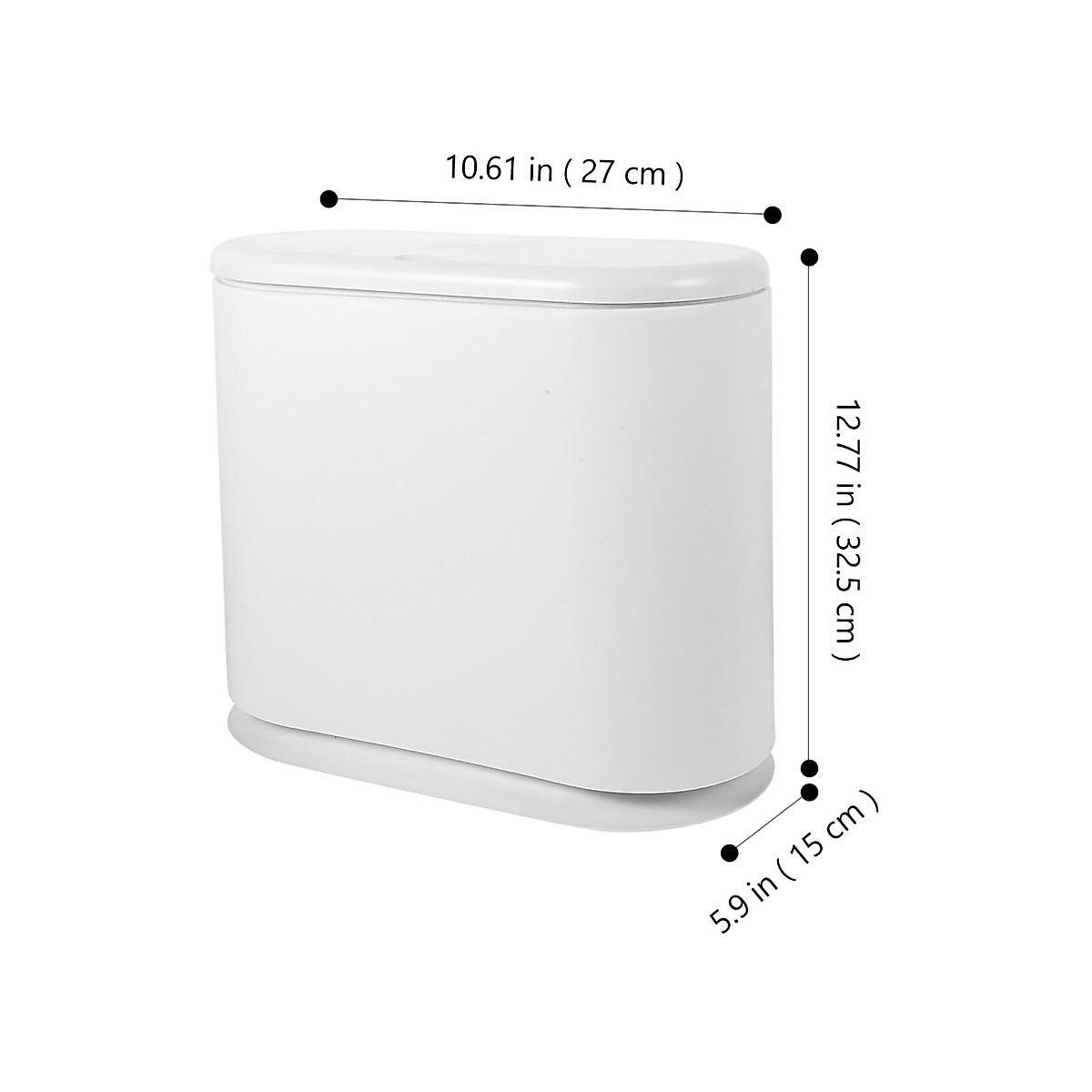 Homoyoyo Trash Can Garbage Can Bedroom Waste Bucket Garbage Bucket Rubbish Storage Can Trash Bin Slim Waste Bin Rubbish Can Garbage Storage Can Container White Office Household Plastic
