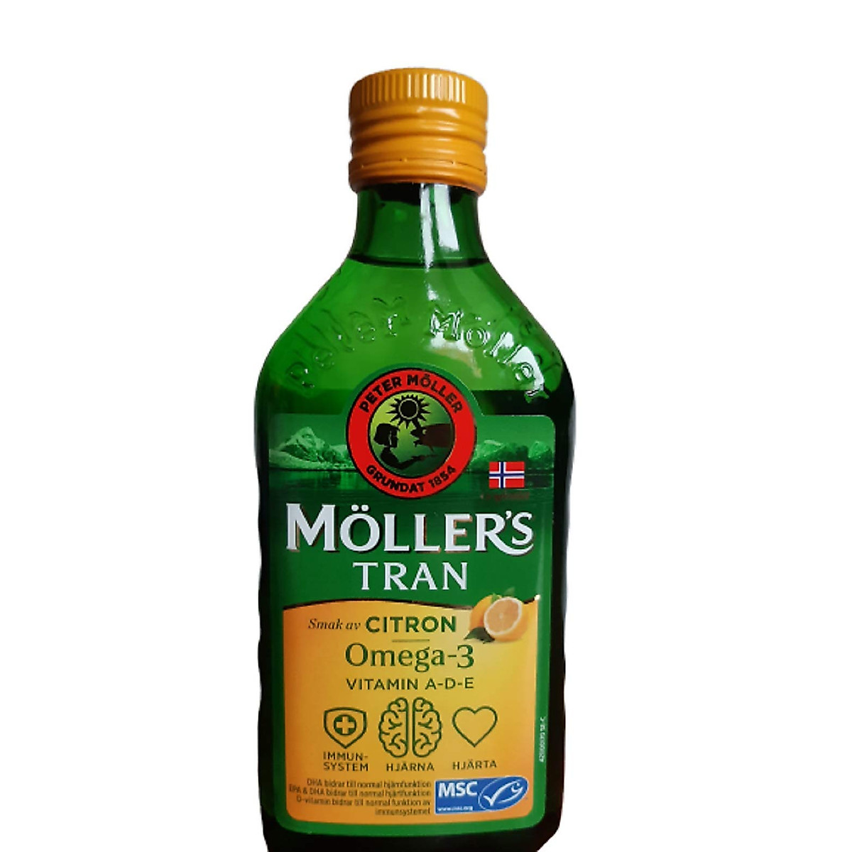Möllers Tran Cod Liver Oil 250 ml/ 8.45 fl oz | Citron Flavor | Omega-3 | Fish Liver Oil