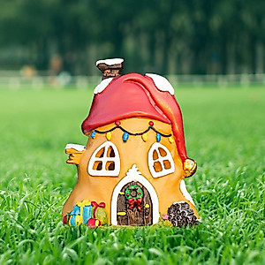 Solar House Statue Outdoor Garden Lights House Garden Sculptures Solar LED Light Decorations