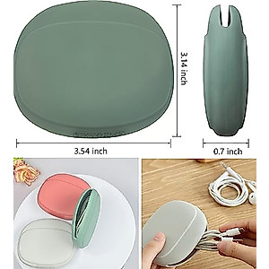 CIXVOEMK Silicone Headphone Organizer-Data Cable Storage Case-Mini Key Box-Portable Wired Headphone Organizer(Red-Grey-Green-3PCS)