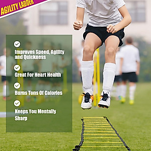 Teenitor Agility Ladder 21 Rung 29.5ft Speed Ladder Training Ladder for Soccer, Speed, Football Fitness Feet Training Carry Bag Agility Training Equipment, Sports Agility Ladders for Kids