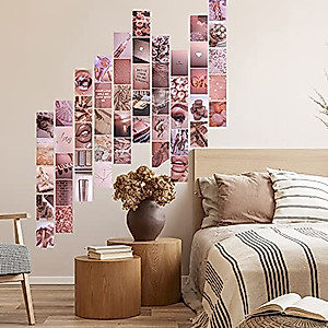 East Coast Mart Wall Collage Kit - 50 Pcs, 4x6 Inches, Photo Collage kit for Wall Aesthetic, Dorm Photo Display, Rose Gold Room Décor Aesthetic for Teen Girls