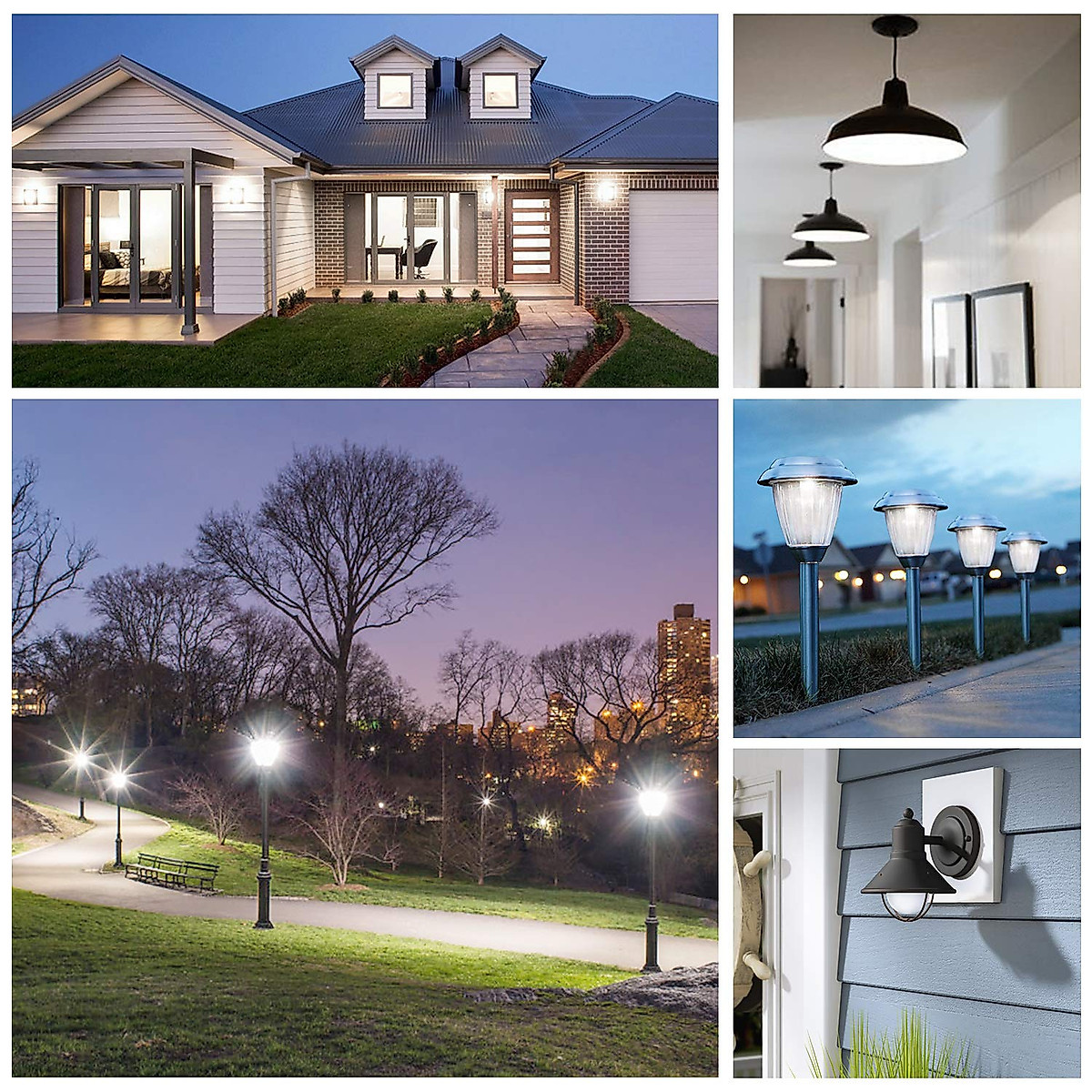 Dusk to Dawn Light Bulbs Outdoor 100 Watt Equivalent, 11W Automatic On/Off Sensor Light Bulb Daylight 5000K, A19 Outdoor LED Light Bulbs Photocell for Porch Garage Yard Security, E26 Base, 4-Pack