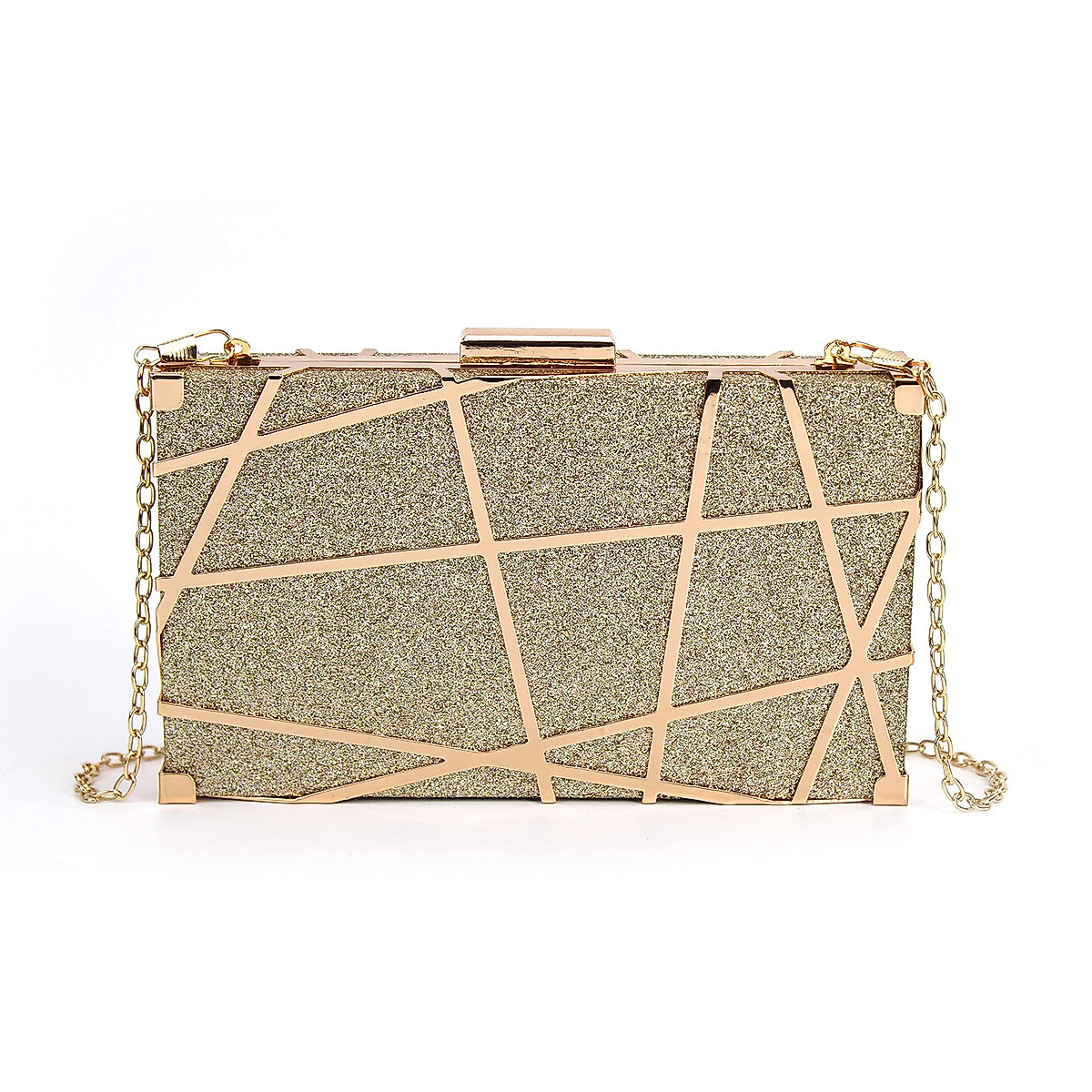 Women Metal Vintage Evening Bag Clutch Purse Hollow Wedding Party Chain Crossbody Bag