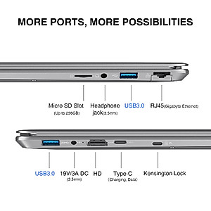 Coolby Laptop Computer Windows 11, 15.6 inch 1920x1080 FHD IPS Display, 12GB RAM / 512GB SSD Notebook PC with Intel Core i3-5005U, Support 2.4G/5G Hz WiFi, RJ45, Type-c Charging, BT4.2