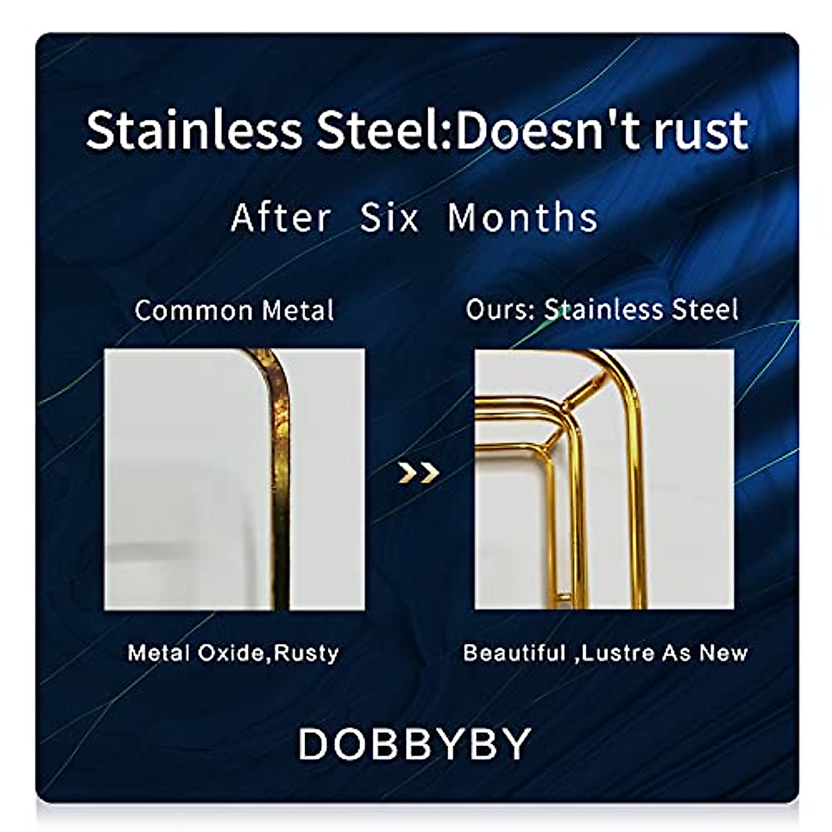 Dobbyby Vanity Tray Makeup Organizer Cosmetics Storage Bathroom Skincare Organizer Countertop Display Rack in Dresser Stainless Steel Shelf Marble Print Ceramic Trays