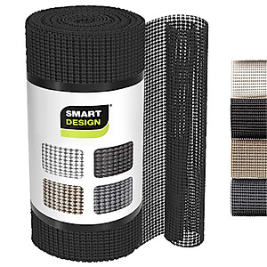 Smart Design Classic Grip Shelf Liner – 12in x 20ft – Non-Adhesive Drawer Liner with Strong Grip Helps Protect and Personalize Your Home Organization and Storage – Black