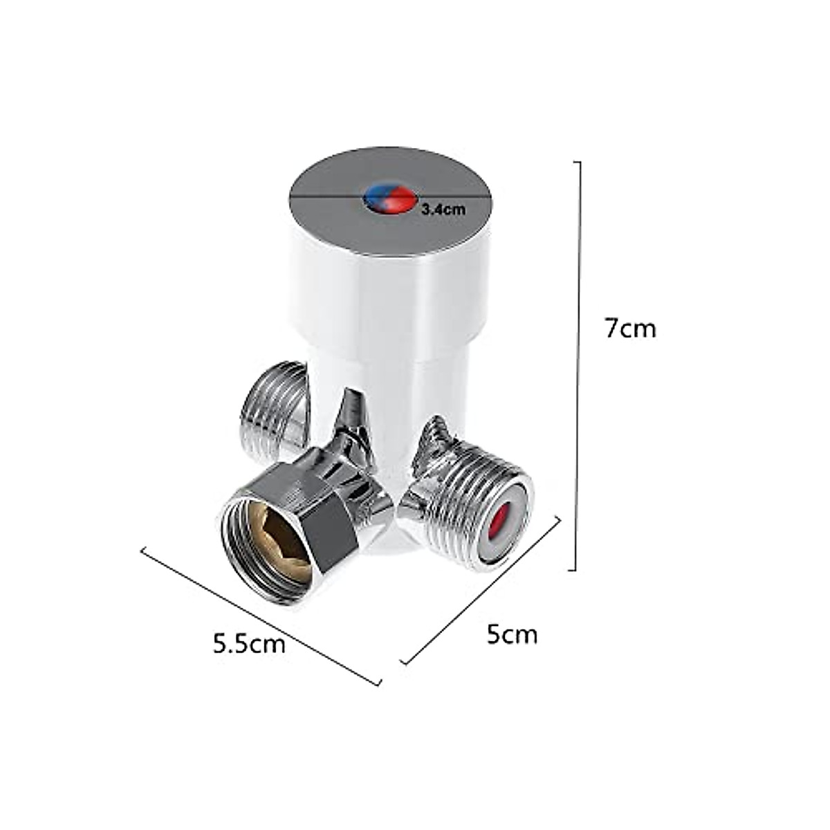 G1/2 Hot Cold Water Mixing Valve 3 Ways Solid Brass Thermostatic Mixer Temperature Control for Bathroom Automatic Sensor Faucet Mixer Valve