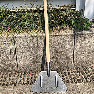 Snow Shovel Heavy Duty Steel Sidewalk Outdoor Snow Removal Ice Scraper Tools Snow Shovels Handled Snow Pusher Shovel for Snow, and Garden Debris