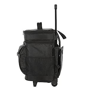 Travelers Club 18" Cool Carry 2 Section Insulated Rolling Cooler, Black