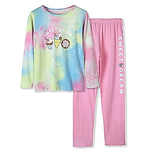 Big Girls Pajamas Cozy Cotton Tie dye Sweet Dream Loungewear PJ Set Kids Size 8