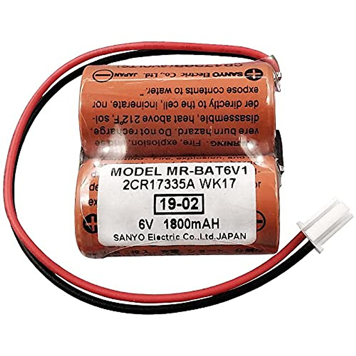 SHENYANG MR-BAT6V1 2CR17335A WK17 6V 1800mAh Battery with Plug for Mitsubishi CNC