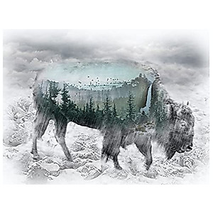 Hoffman Call of The Wild Digital T4858 483 Fog Bison Buffalo 30" Digital Panel