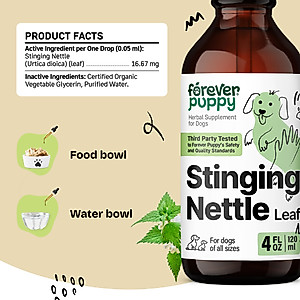 Stinging Nettle Leaf Drops for Dogs - Itching Skin Relief - Skin and Coat Supplement for Dog Health - Liquid Vitamins and Supplements for Soothing Itch Relief - Dog Skin Care - 4 oz