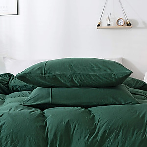 KAIANG 100% Jersey Cotton Duvet Cover Set with Two Pillowcases, Zipper Closure Design Comfy and Easy Care 3 Pieces … (Black, King)