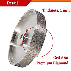 GYTYCATAH CBN Grinding Wheel, Dia 6" x 1" Wide with 1/2" Arbor, Diamond Grinding Wheel for Sharpening High Speed Steel, Grit 80