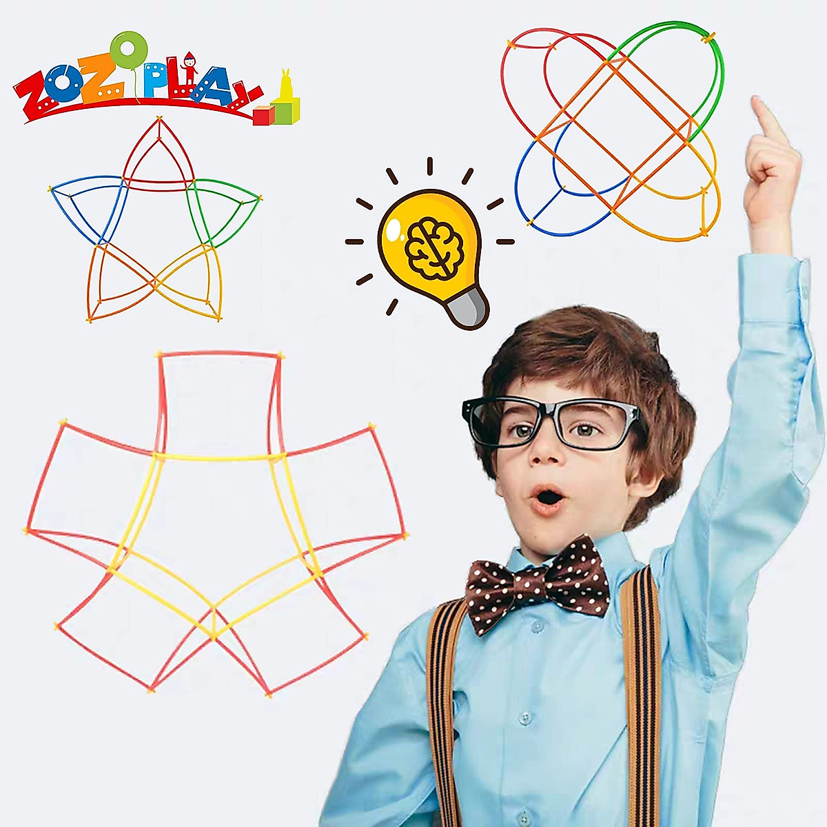 ZOZOPLAY Straw Constructor STEM Building Toys 800 Piece Straws and Connectors Building Sets Colorful Motor Skills Interlocking Plastic Engineering Toys Best Educational Toys Boy & Girl