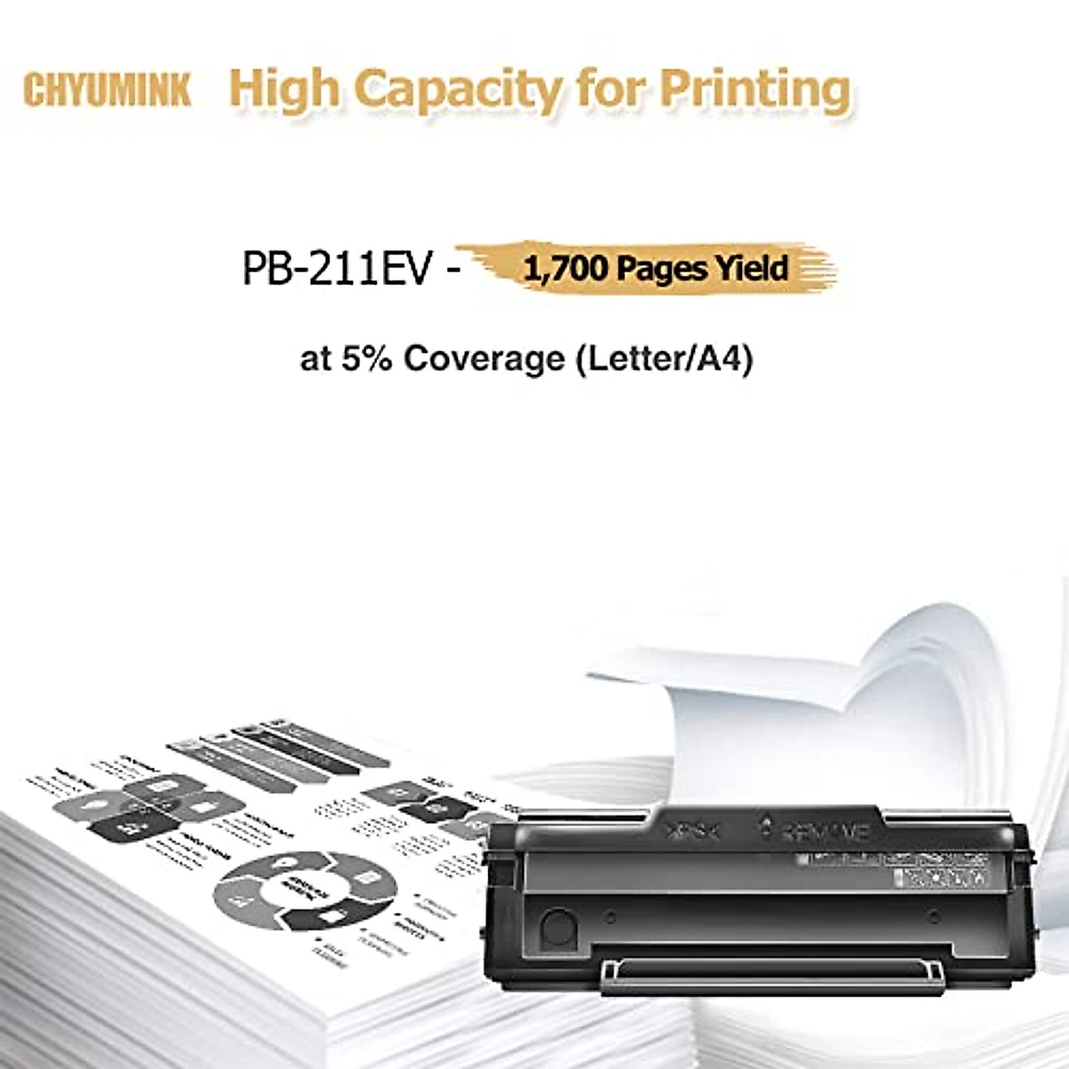 Chyumink Compatible Replacement for Pantum PB-211 Toner Cartridge use with Pantum P2500W, P2502W, M6550NW, M6600NW, M6552NW, M6602N Printers-2 Pack
