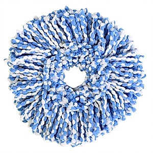 Huhushop Spin Mop Head Refills Microfiber Round Spin Mop Head Replacement for Universal Spin Mop System Perfect for Home Commercial Use (Blue+White)