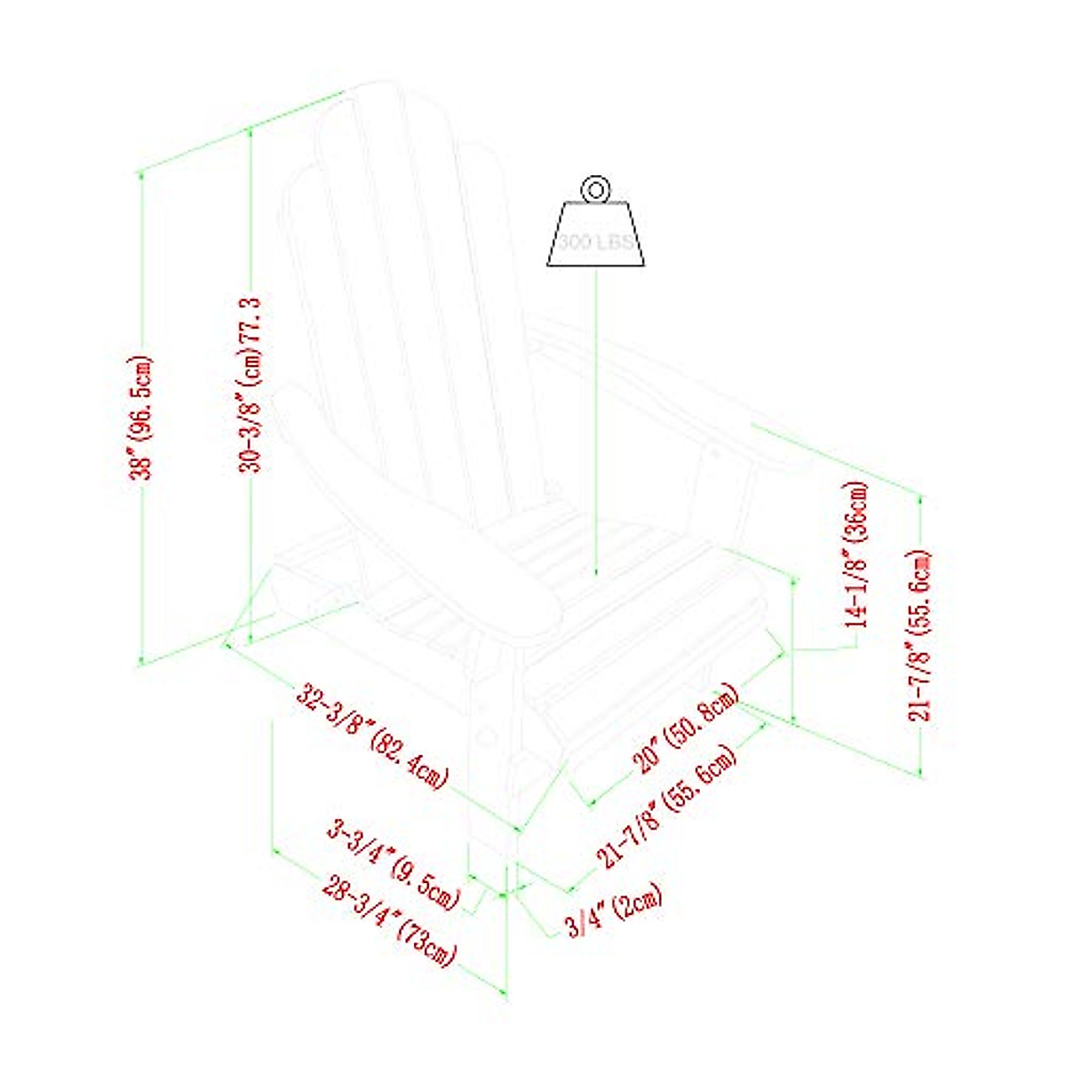 Walker Edison Outdoor Patio Wood Adirondack Foldable Chair All Weather Backyard Conversation Garden Poolside Balcony, Set of 1, Brown