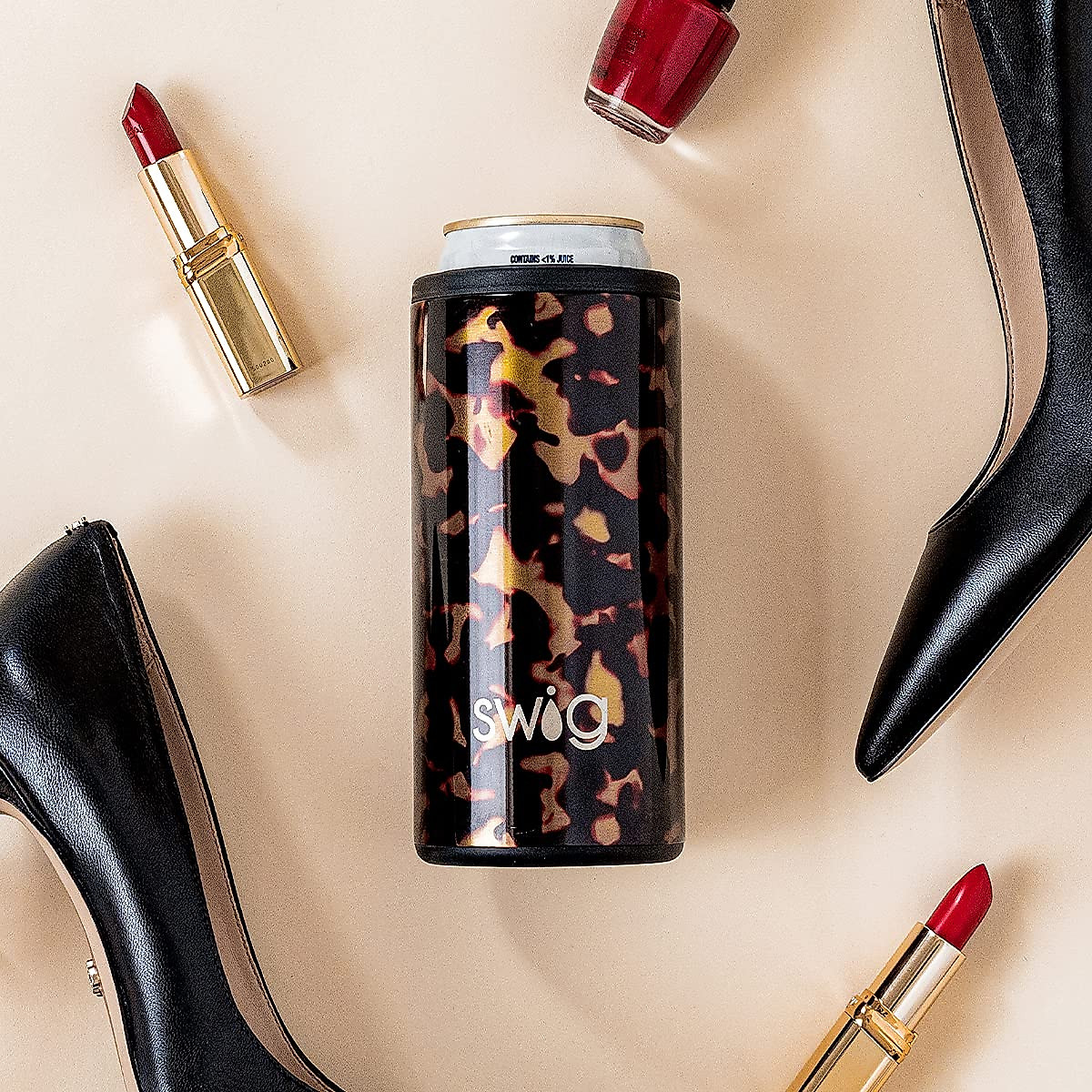 Swig Slim Can Cooler, Insulated Skinny Can Holder, Stainless Steel Can Cooler for Tall Skinny Cans, Skinny Can Cooler Compatible with White Claw, Truly, High Noon, Michelob Ultra (Aurora)