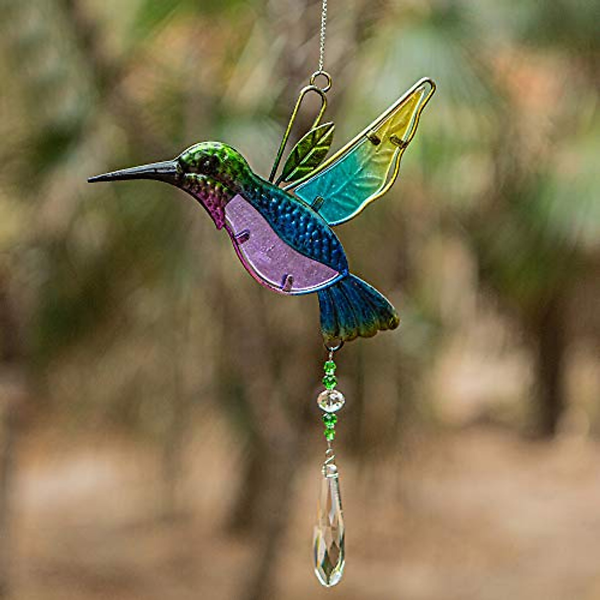 WEISIPU Crystal Suncatchers for Windows - Hummingbird Crystal Ball Prisms Hanging Crystals Ornament for Home Garden Office Wedding Christmas Decoration-Hummingbird