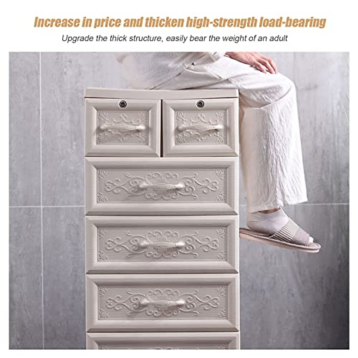Gdrasuya10 5 Layers Storage Cabinets 6 Drawer Plastic Dresser Storage Closet Organizer,Storage and Organization Drawers Dresser Storage