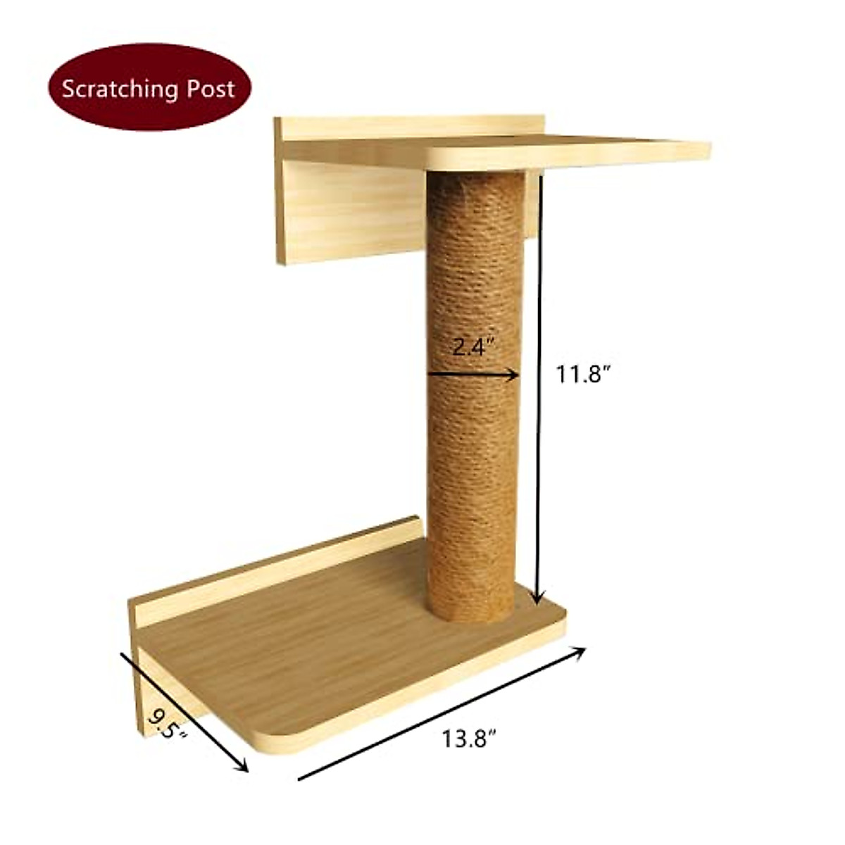 SHENGOCASE Solid Wood Wall Mounted Carpet-Covered Cat Shelves, Cat Wall Furnitures, Floating Shelves, Cat Wall Scratching Post, Cat Steps, Cat Stairs, Cat Perch