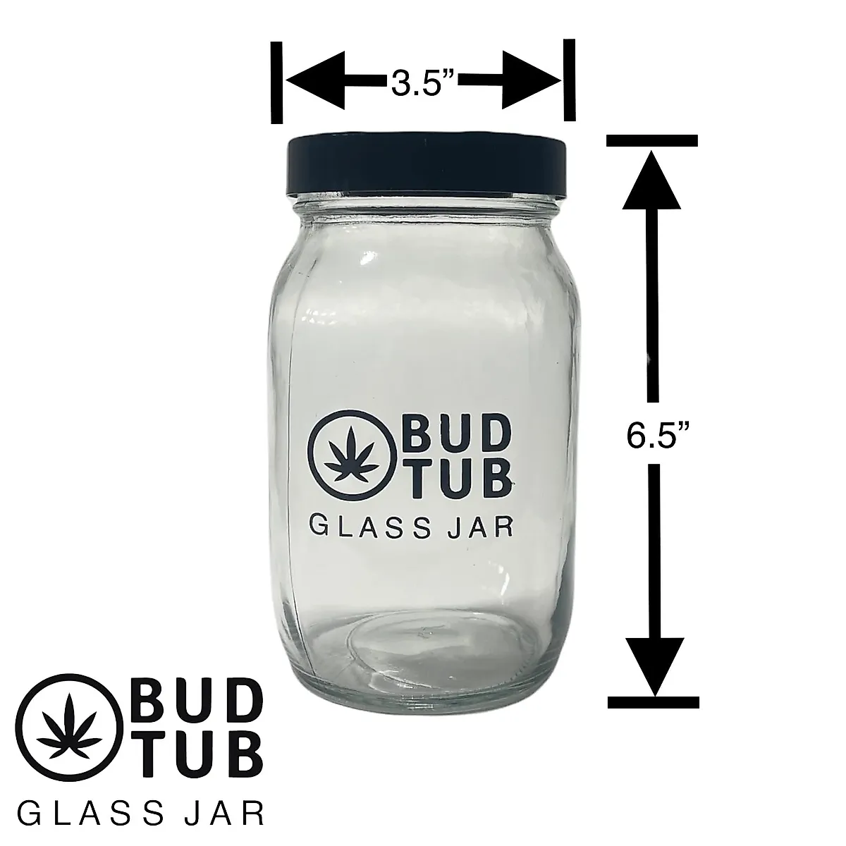 Glass Herb Storage Jar with Magnetic Herb Grinder INSIDE the lid. This Airtight, Smell Proof, Storage Container has an Added Seal to Keep the Scent Contained and Goods Fresh for Longer (Regular)