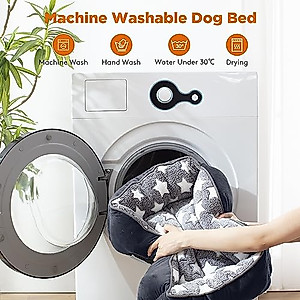 GASUR Rectangle Dog Bed for Large Dogs, Cozy Washable Bed Orthopedic Dog Sofa Bed, Pet Cuddler Anti-Slip Bottom, Soft Calming Sleeping Puppy Warming Puppy Bed (S Plus (25"x 21"x 8"), Black)