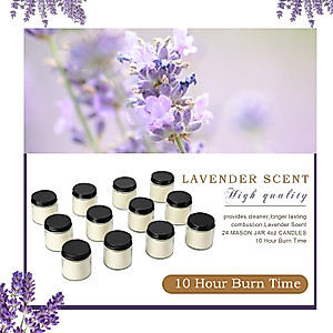 Lounsweer 24 Pcs Bulk Candles Mini Mason Jar Candles 4oz Small Scented Wedding Favors Gifts Lavender Wax Stress Relief Aromatherapy Candles for Christmas Birthday Baby Shower Party Favors(Black)