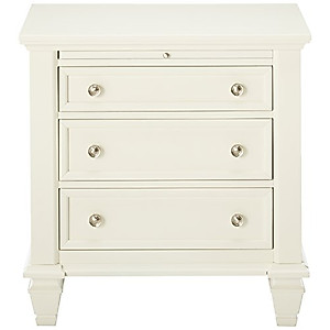 Coaster Furniture Sandy Beach Coastal 3 Drawer Nightstand Bedroom Bedside Table Storage Drawers Service Tray Buttermilk White 201302
