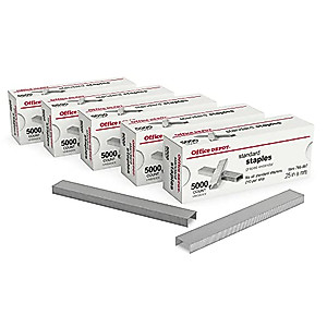 Office Depot Standard Staples, 1/4in., Pack Of 5 Boxes, 2665