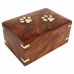 Indian Glance Rosewood Pet Urn Box - Peaceful Pet Memorial Keepsake Urn for Dogs,Cats (Large1 : 9" x 5.5" x 4.5" - 160lbs or 72kg)