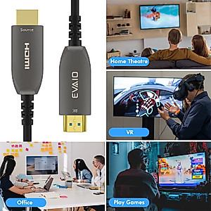 EVAIO 8K Fiber Optic HDMI Cable 100 FT, HDMI 2.1, 48Gbps, eARC, 8K@60Hz, 4K@120Hz, Compatible with RTX 3080/3090, Xbox Series X, PS5 etc