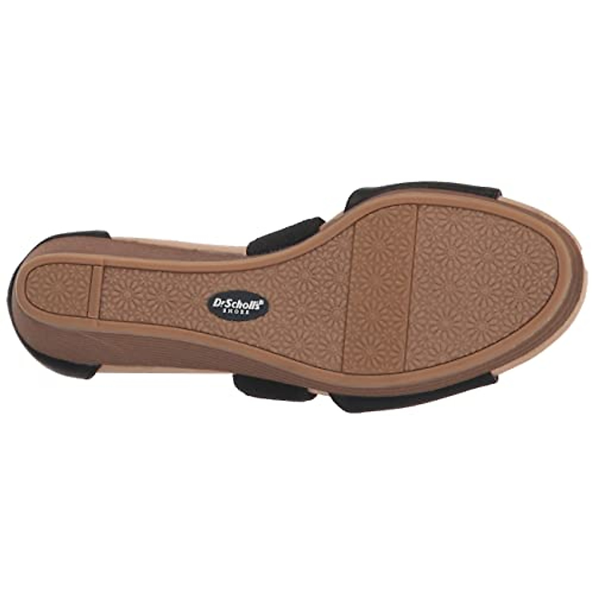 Dr. Scholl's Shoes Women's Barton Band Wedge Sandal, Black Smooth, 9