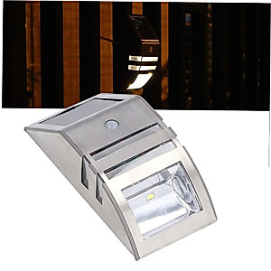 Kopokd Solar Lamp PIR Human Body Induction High Sensitivity White Light 40LM Stainless Steel Solar Light