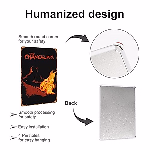 The Changeling Metal Tin Sign Garage Sign Wall Decoration Old Car Shop Movie Poster Oil Station Sign 8 × 12 inches