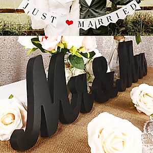 Nine to Nine Wedding Decorations Set, Large Mr and Mrs Sign & Just Married Banner, Mr & Mrs Signs for Wedding Table, Wooden Letters Wedding Decor, Wedding Decorations for Reception, Ceremony and Anniversary Party Valentine's Day Decor, White
