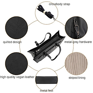 Laptop Tote Bag for Women 15.6 Inch Leather Computer Totes Trendy Business Office Work Briefcase