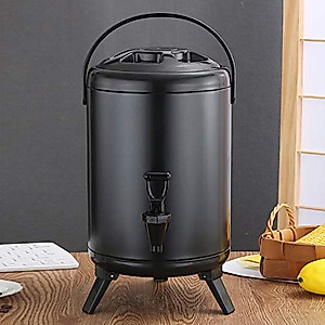 Stainless Steel Insulated Beverage Dispenser 10 Liter/2.64 Gallon with Spigot for tea, coffee, cold milk, water, juice in parties, offices, weddings (10 Liter/2.64 Gallon)
