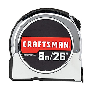CRAFTSMAN Tape Measure, Chrome Classic, 8-Meter (CMHT37326S)