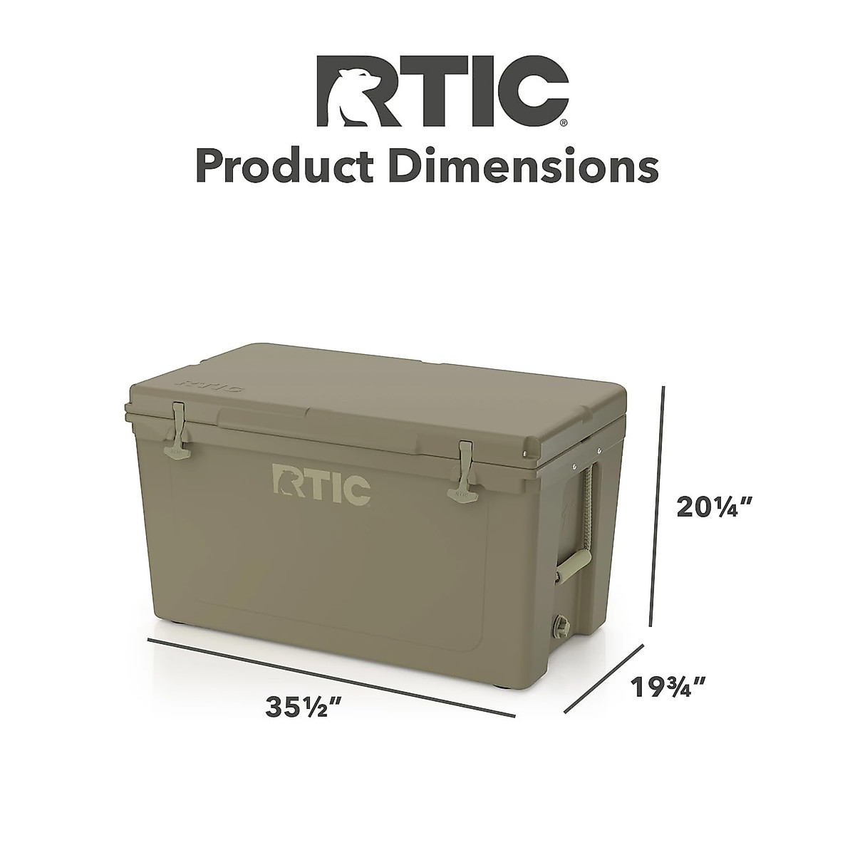 RTIC 110 QT Ultra-Tough Cooler Hard Insulated Portable Ice Chest Box for Beach, Drink, Beverage, Camping, Picnic, Fishing, Boat, Barbecue, Olive