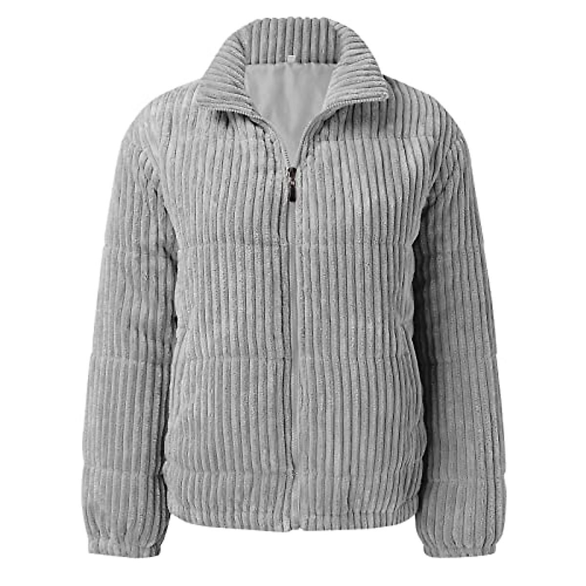 Winter Clothes for Women Plus Size, Coats for Women, Women Fleece Jacket Winter Bomber Long Sleeve Faux Sherpa Fuzzy Casual Zip Up Coat Pocket Gray